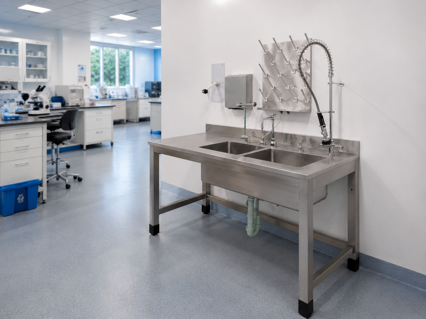 What is a stainless steel laboratory sink workstation used for?